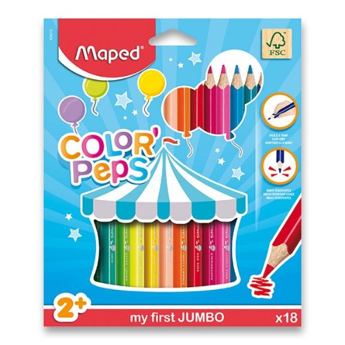 Pastelky Maped Color'Peps Jumbo 18 barev, trojhranné | Knihkupectví ...
